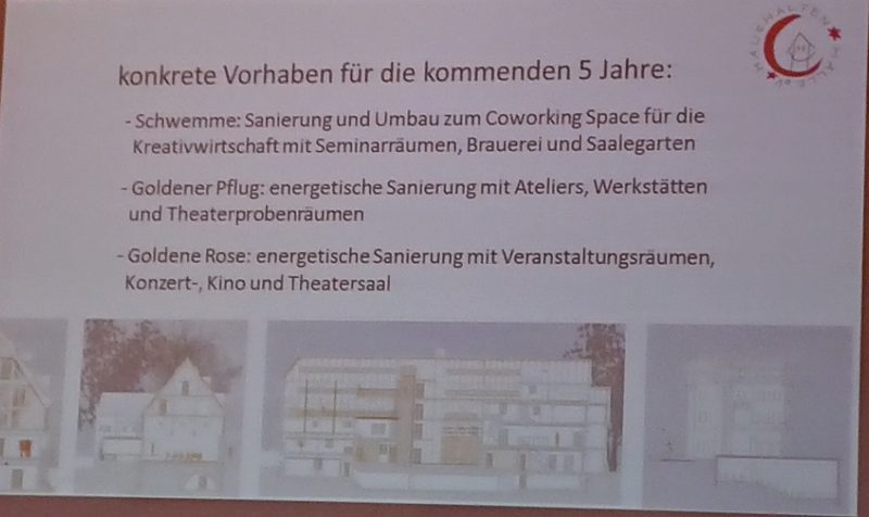Sanierung von Schwemme, Goldene Rose und Goldener Pflug – Du bist Halle